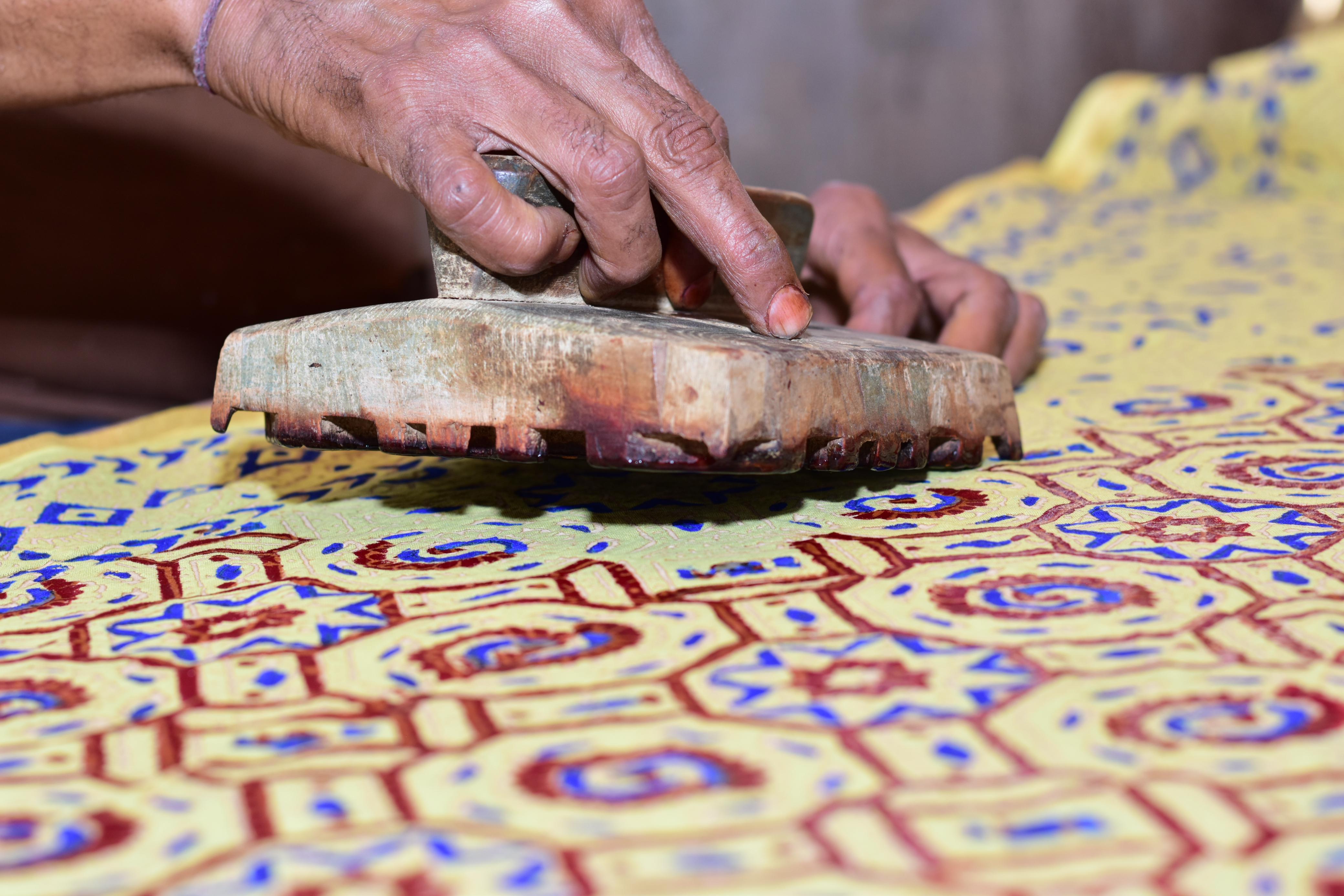 The Art of Ajrakh Hand Block Printing: A Timeless Tradition